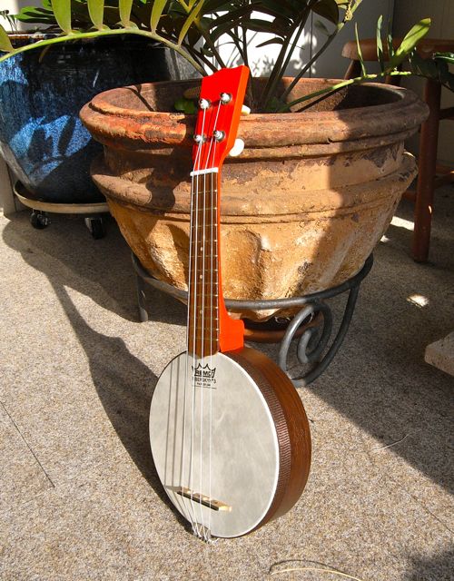 Shown below is a homemade hand drum banjo ukulele using a $20.00 Remo 8 ...